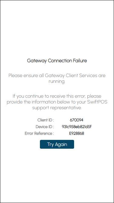 Gateway Connection Failure